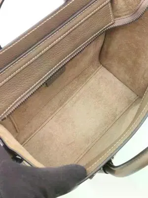 Celine Leather Luggage Tote Satchel - Brown
