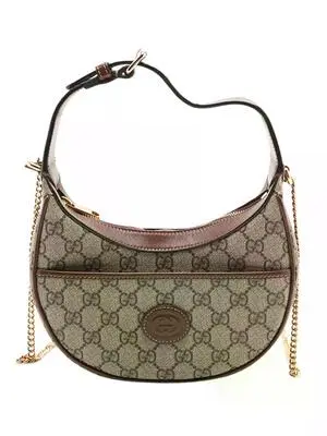 Gucci 2016-2026 Mini Gg Supreme Half Moon Bag Satchel - Neutrals