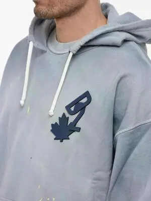 Dsquared2 Paint-splatter Logo-patch Hoodie