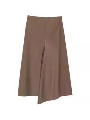 NUDE Asymmetric Wool Skirt - Brown