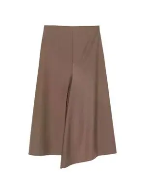 NUDE Asymmetric Wool Skirt - Brown