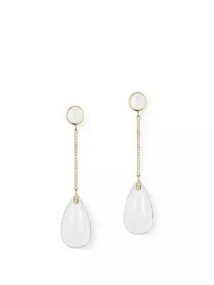 Goshwara Naughty Moon Quartz And Diamond Earrings - Gold