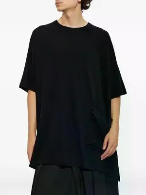 Yohji Yamamoto Oversized Draped-pocket T-shirt - Black