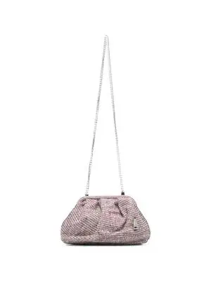 LA MILANESA Sequin-embellished Knitted Clutch Bag - Pink