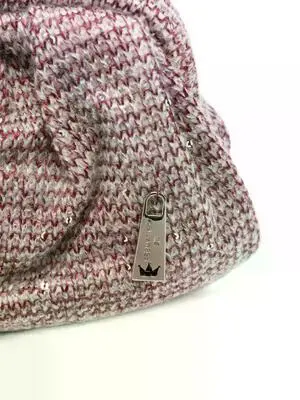 LA MILANESA Sequin-embellished Knitted Clutch Bag