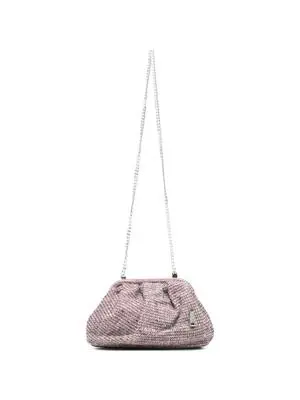 LA MILANESA Sequin-embellished Knitted Clutch Bag - Pink