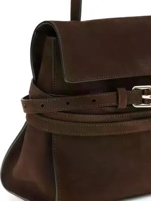 Moschino Buckle-detail Nubuck Shoulder Bag