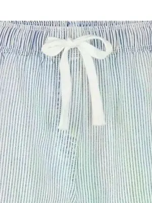 JUVIA Maila Striped Denim Mini Shorts - White