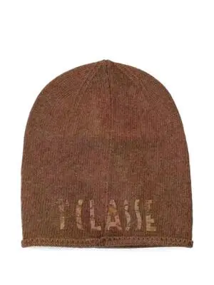 ALVIERO MARTINI 1° CLASSE Logo-print Knitted Beanie Hat - Brown