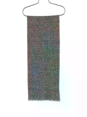 Destin Check-pattern Fringed Scarf - Grey