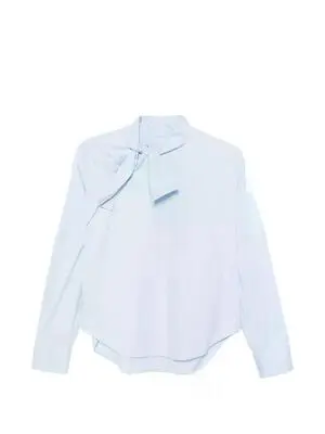 XACUS Tansi Pussy-bow Long-sleeve Shirt - Blue