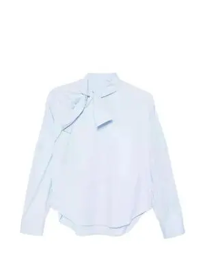 XACUS Tansi Pussy-bow Long-sleeve Shirt - Blue