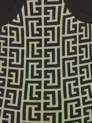 Balmain Monogram Jacquard Cutout Mini Dress