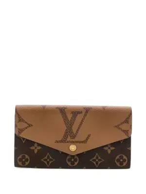 LOUIS VUITTON Sarah Wallet Nm Reverse Monogram Giant And Monogram Canvas Small Wallets - Brown