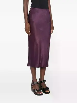 Dixie Satin-finish Bias-cut Skirt - Purple