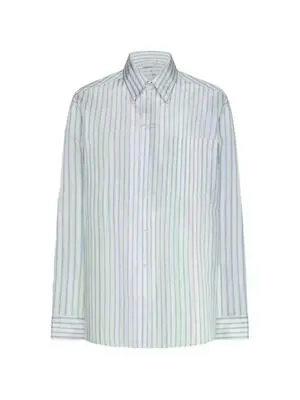 PIERRE-LOUIS MASCIA Striped Silk Shirt - White