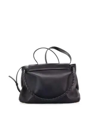 Bottega Veneta Ciao Ciao Top Handle Bag Leather With Intrecciato Detail Medium Satchel - Black
