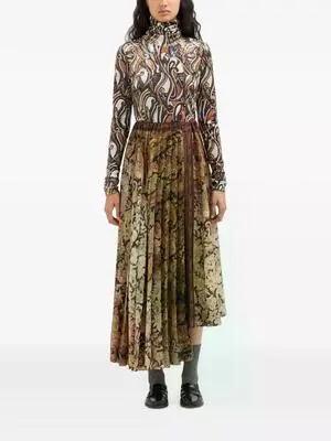 PIERRE-LOUIS MASCIA Ceto Tapestry-print Asymmetric Midi Skirt - Neutrals