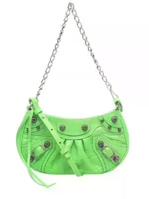 Balenciaga 2018-2026 Mini Lambskin Motocross Le Cagole Crossbody Bag - Green