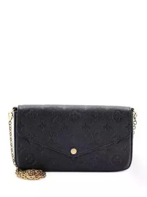 LOUIS VUITTON Felicie Pochette Monogram Empreinte Leather Crossbody Bag - Black