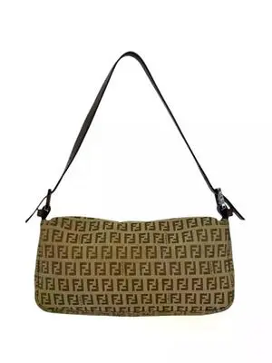 Fendi 2000-2010 Zucchino Canvas Baguette Shoulder Bag