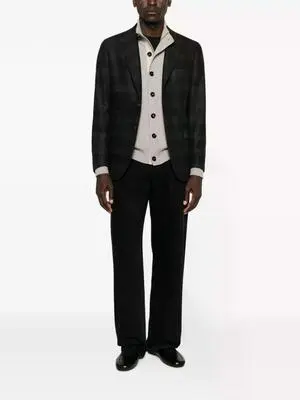 Eleventy Check-pattern Blazer - Grey