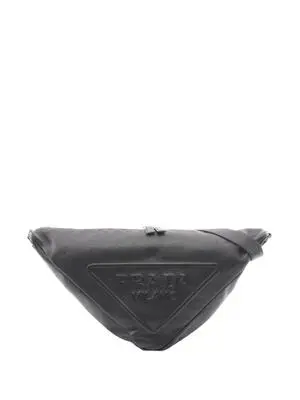 Prada 2013-2026 Vitello Daino Triangle Crossbody Bag - Black
