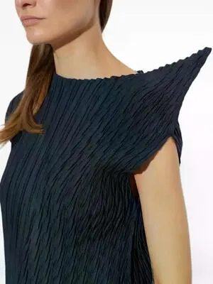 Issey Miyake Asymmetric Pleated Midi Dress