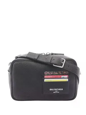 Balenciaga 20th Century Leather Credit Camera Bag Crossbody Bag - Black