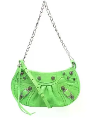Balenciaga 2018-2026 Mini Lambskin Motocross Le Cagole Crossbody Bag - Green