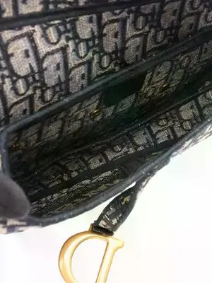 Dior 2010-2026 Oblique Embroidered Canvas Saddle Bag Shoulder Bag
