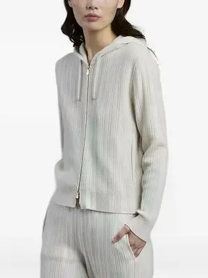 Eleventy Ribbed Zip-up Hoodie