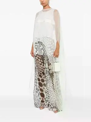 ISABEL SANCHIS Organza High-low Cape - Neutrals