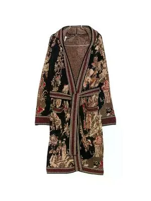 Etro Jacquard-knit Belted Cardigan - Black