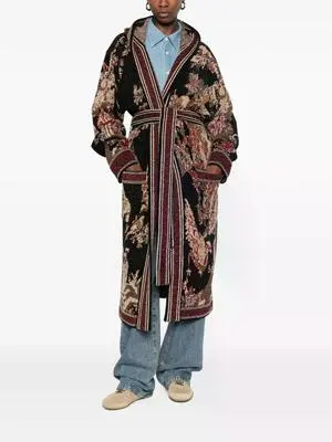 Etro Jacquard-knit Belted Cardigan