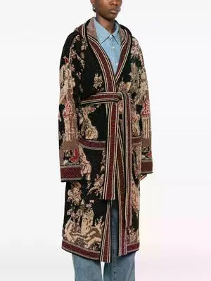 Etro Jacquard-knit Belted Cardigan