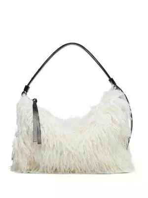 Marc Jacobs Scene Large Shoulder Bag In Grunge Fur - White