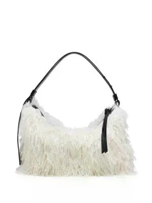 Marc Jacobs Scene Large Shoulder Bag In Grunge Fur - White