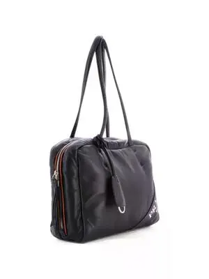 Prada Padded Bowler Bag Nappa Leather Medium Handbag - Black
