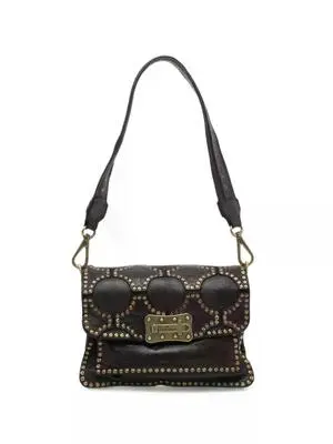 CAMPOMAGGI Agnese Stud-embellished Leather Shoulder Bag - Brown