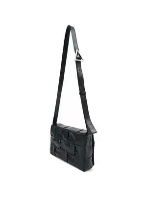 Bottega Veneta Cassette Intreccio Crossbody Bag - Black