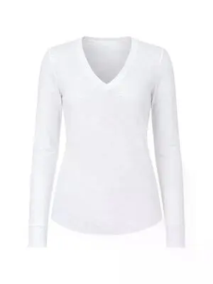 JUVIA Jasmin Slub Long-sleeve T-shirt - White