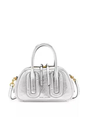 Marc Jacobs Babe Mini Top-handle In Metallic Leather - Silver