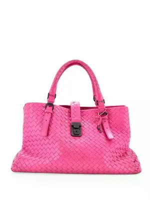 Bottega Veneta Roma Bag Intrecciato Nappa Large Tote Bag - Pink