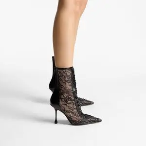 JIMMY CHOO Scarlett Ankle Boot 95 Lace And Nappa Leather Ankle Boot