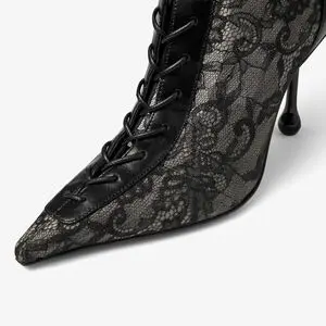 JIMMY CHOO Scarlett Ankle Boot 95 Lace And Nappa Leather Ankle Boot