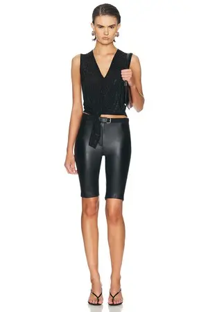 Alexander Wang Hotfix Knotted Deep V-neck Tank Top