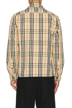 Burberry Ollie Zip Shirt In Beige