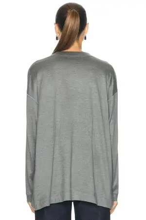 Khaite Dylan Washable Silk Top In Grey