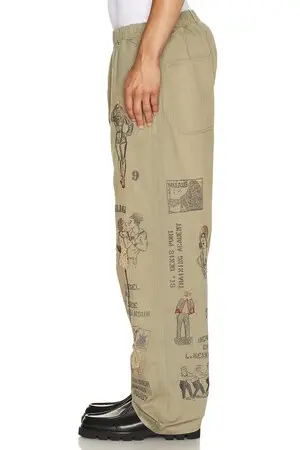 SAMUEL ZELIG Duffle Pant In Green - Faded Olive
